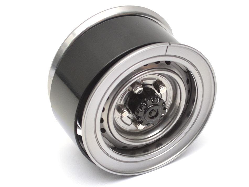 Boom Racing 1.55 Yota LC70 Stock Steelie Beadlock Wheels Front (2) Gun ...