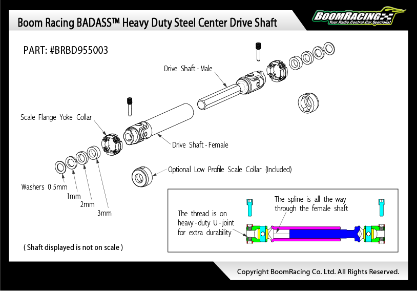 Boom Racing BADASS Center Drive Shaft Set For Traxxas TRX4